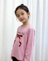 China Kids' Fashion Essential: Pink Bow Print Long Sleeve Tee for sale