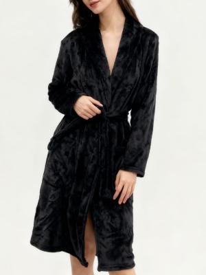 China Luxury Soft Fleece Shawl Collar Robe - Warm Nightgown for Sleep & Spa for sale