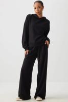 China Women's Satin-Finish Hoodie & Wide-Leg Pants Set - 2 Piece Loungewear for sale