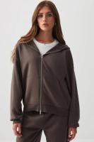 China Women's 4-Color Fleece-Lined Zip-Up Hoodie - Relaxed Fit for sale