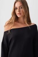 China Women's Black Off-Shoulder Long-Sleeve Crop Top for sale