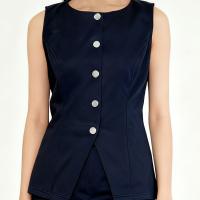 China Women's Navy Blue Tailored Sleeveless Vest for sale