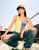 China Women's 2-Color Vintage Patchwork Graphic Tank Top for sale