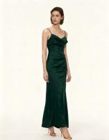 China Women's 4-Color Satin Cowl Neck Maxi Dress for sale