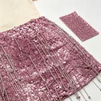 China Women's Sparkly Sequin Fringe Mini Skirt High Waist Party Bodycon Skirt for sale