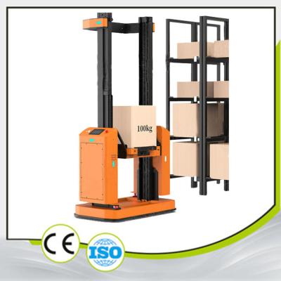 China Telescopic Fork Pallet Truck AGV Automated Guided Vehicle 50kg 100kg Side Fork Type for sale
