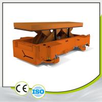 China 10T AGV Automatic Guided Vehicle Electro-Hydraulic Scissor Lift Four Steering Wheel Drive 48V for sale
