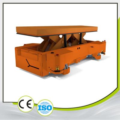 China 10T AGV Automatic Guided Vehicle Electro-Hydraulic Scissor Lift Four Steering Wheel Drive 48V for sale