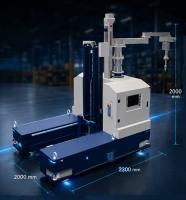 China Intelligent Unmanned Forklift with Front Bumper Safety Anti-Collision Edge and LiDAR Vision-based SLAM Navigation for 8~10h Endurance for sale