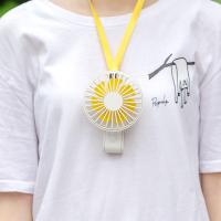 China Mini USB Rechargeable Folding Pocket Portable Hanging Necklace Handy Fan for sale