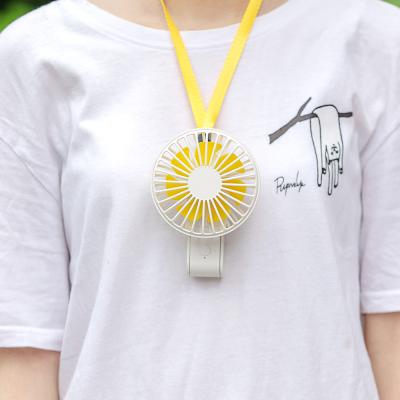China Mini USB Rechargeable Folding Pocket Portable Hanging Necklace Handy Fan for sale