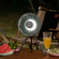 China Led Light Floor Standing Fans Camping 10000mAh Battery Rechargable Tripod Fan for sale