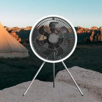 China Battery 10000mAh Rechargeable Table Fan 12 Inch Lantern LED Tent Light Fan for sale