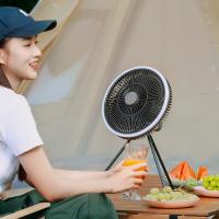 China Tripod Rechargeable Camping Fan 1000mAh Battery Wireless Remote Control With LED Light for sale