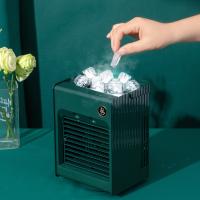China LCD Screen Usb Mini Cooler Fan 4000mAh DC5V Small Usb Air Conditioner Led Light for sale