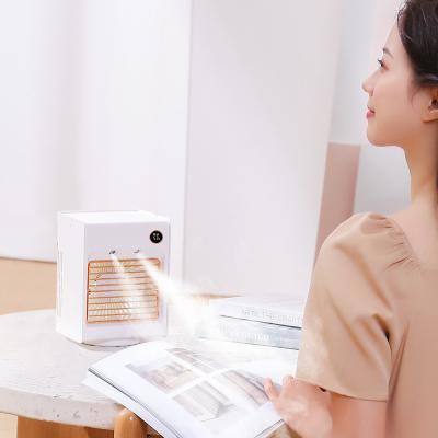 China Home Office Table Personal Air Conditioner 4000mAh Rechargeable Rotating Air Cooler Air Conditioner With Light for sale