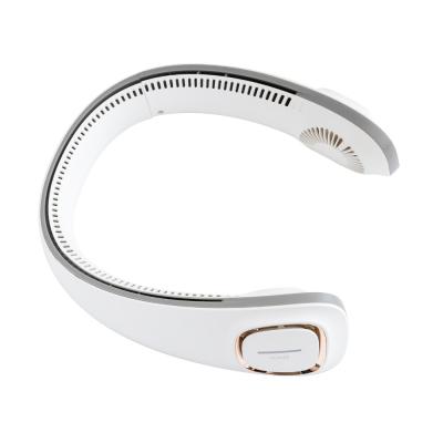 China Travel Office Portable USB Fan 5 Vane Bladeless Hanging Neck Sports Fan for sale