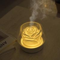 China 400ml 7 Colorful LED Night Light Essential Oil Diffusers Aroma Diffuser Flower Design Aromatherapy Diffuser for sale