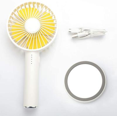 China 5 Speed Mini Portable Handheld Fan Battery 2000mah Table Travel Makeup Mirror Fan for sale