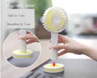 China Macaron Mini Portable Handheld Fan Handy Magnetic Base Mini Usb Rechargeable Fan for sale
