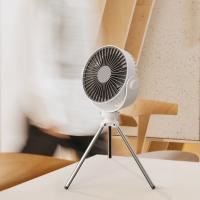 China Small Portable Tripod Rechargeable Rotation Fan With LED for sale