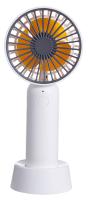 China 3 Speed Portable Small Desk Fan with Base , USB Rechargeable Hanging Neck Fan for sale