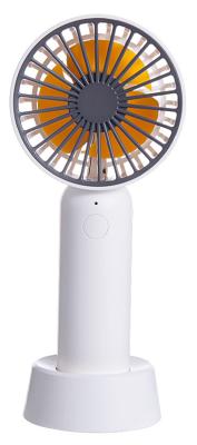 China 3 Speed Portable Small Desk Fan with Base , USB Rechargeable Hanging Neck Fan for sale
