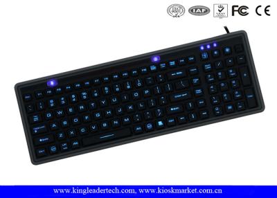China IP68 Washable Black Super Slim Silicone Keyboard USB Interface Long Life for sale