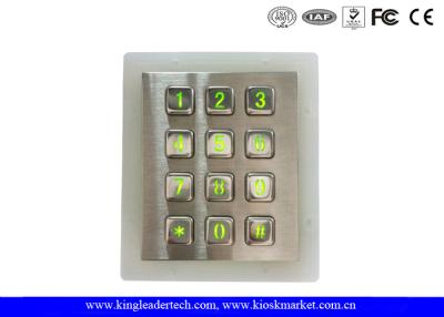 China Weatherproof Green Backlit Metal Keypad For Low - Lit Environment for sale