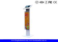 China Public Display Stands Anti Theft Ipad Kiosk Stand with Logo Panel , Rugged Metal for sale