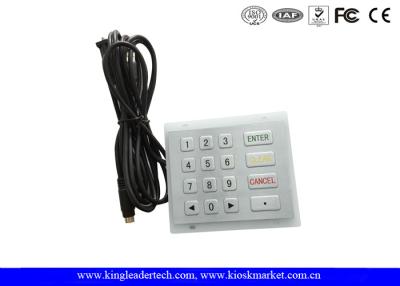 China Metallic Industrial Numeric Keypad RS232 Stainless Steel 16 Key For Kiosk for sale
