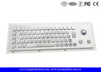 China Brushed Metal Industrial Panel Mount Keyboard With 25mm Diameter Trackball for sale