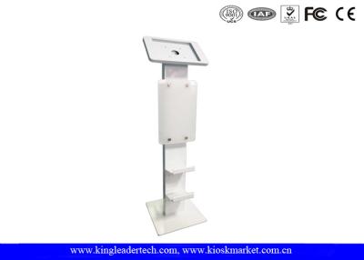 China Logo Panel Tablet Kiosk Stand Freestanding With Shoe Shelves for sale