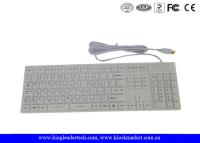 China White Color Full Keys Waterproof Keyboard with IP68 Compliance , CE / FCC / RoHs for sale
