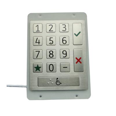 China Panelmount Rugged Vandal-proof Waterproof 15 Flat Keys Door Access Control Numeric Keypad for sale