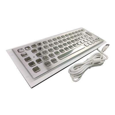 China Compact Format Rugged Panelmount Metal Stainless Steel Industrial Keyboard With 64 Custom Keys for sale