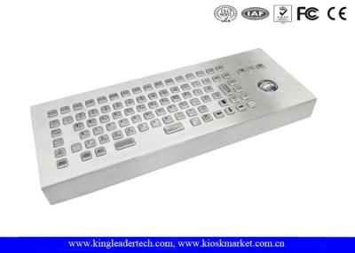 China Desktop 86 Keys Stainless Steel Keyboard With Trackball FCC Brushed for sale