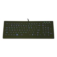 China Washable Medical Industrial Silicone Backlit Keyboard With Low-profile Keys for sale
