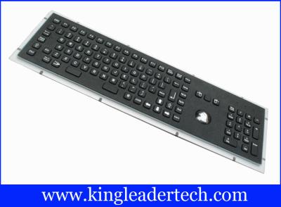 China 103 Keys Black Metal Keyboard With Trackball Panel Mount Stainless Steel for sale