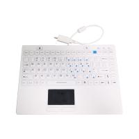 China IP68 Washable Cleanable Infectable Antimicrobial Medical Industrial Silicone Keyboard With Touchpad for sale