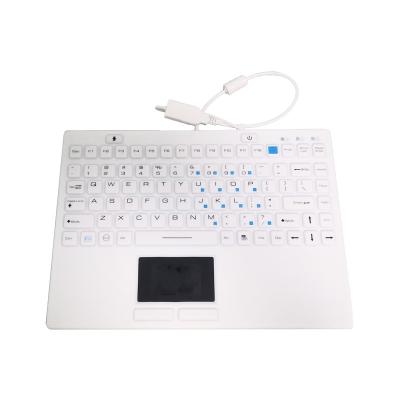 China IP68 Washable Cleanable Infectable Antimicrobial Medical Industrial Silicone Keyboard With Touchpad for sale