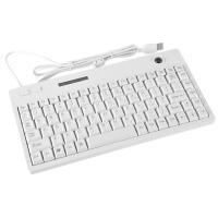 China Super Compact Waterproof IP65 Industrial Plastic Keyboard with 88 Keys and Mini Trackball for Harsh Environments for sale
