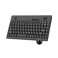 China Super Compact Waterproof IP65 Industrial Plastic Keyboard with 88 Keys and Mini Trackball for Harsh Environments for sale
