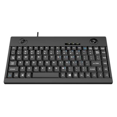 China Super Compact Waterproof IP65 Industrial Plastic Keyboard with 88 Keys and Mini Trackball for Harsh Environments for sale