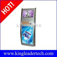 China Self serve ticketing kiosk with SAW touchscreen and two stainless steel poles for sale