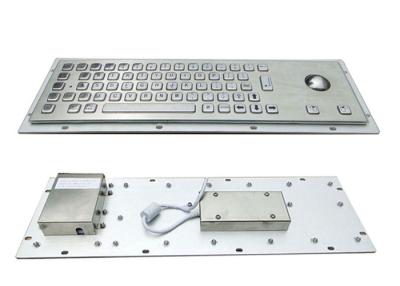 China 20mA Brushed Metal Industrial Keyboard 64 Keys Panel Mount for sale
