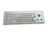 China Small Dimension Stainless Steel Industrial Kiosk Keyboard With Optical Trackball for sale