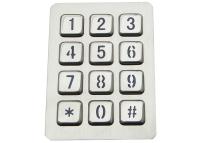 China 3X4 Matrix Backlit Metal Keypad Liquid Proof 20mA With 12 Backlit Keys for sale