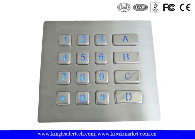China Rugged Backlit Metal Keypad With 16 Keys for Security Access Control System for sale