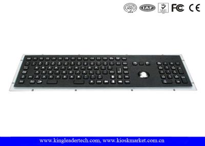 China 103 Keys Kiosk Black Metal Keyboard With Trackball For Panel Mount for sale